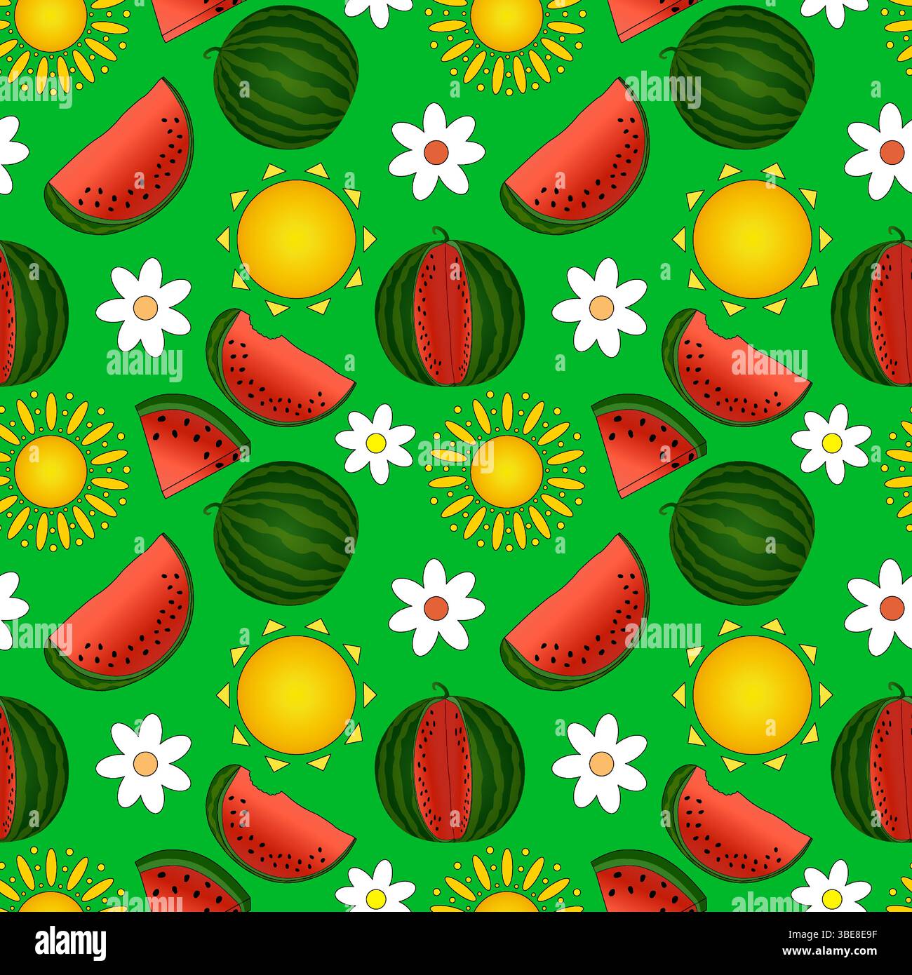 Watermelons on summer day Stock Vector Images - Alamy