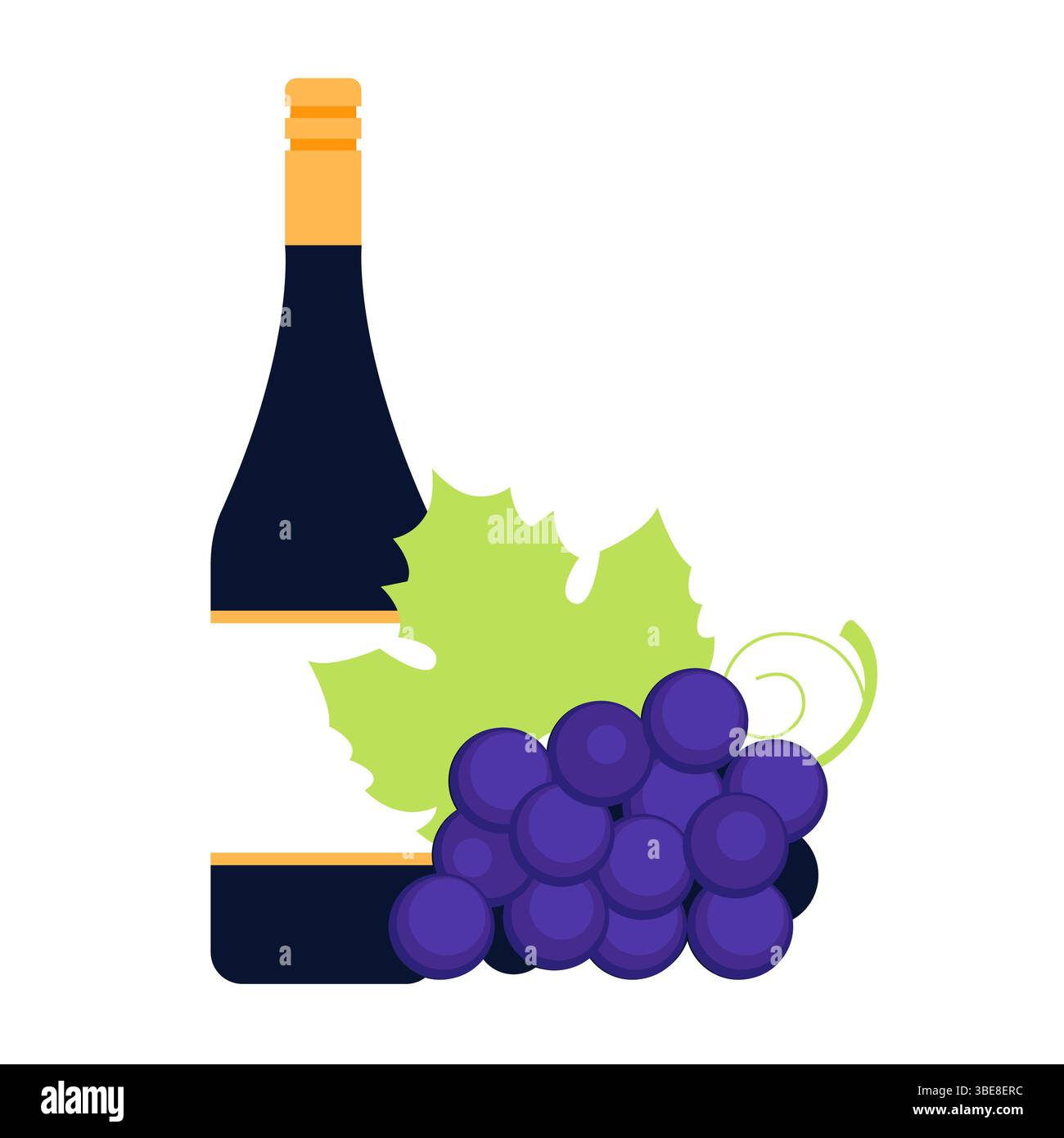 Wine from dark grapes - modern flat design style single isolated image ...