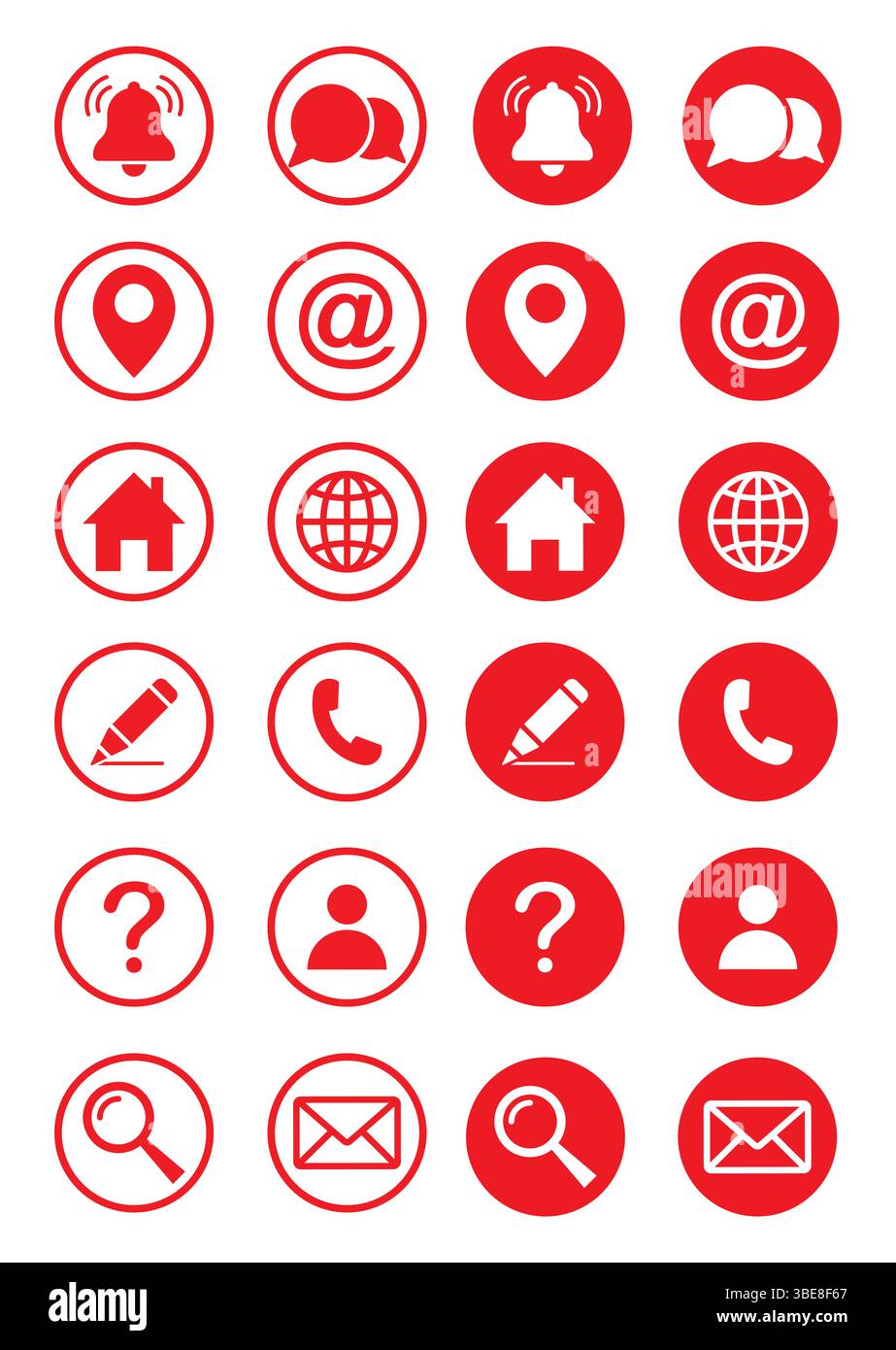 icons set , set of icons in red color Stock Vector Image & Art - Alamy