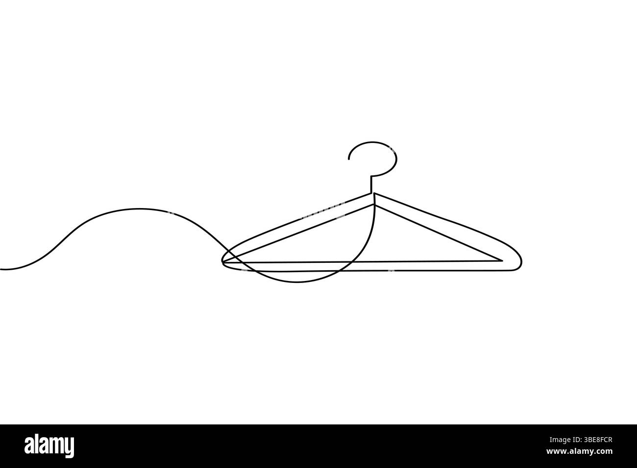 Clothes hangers continuous line drawing isolated on white background ...