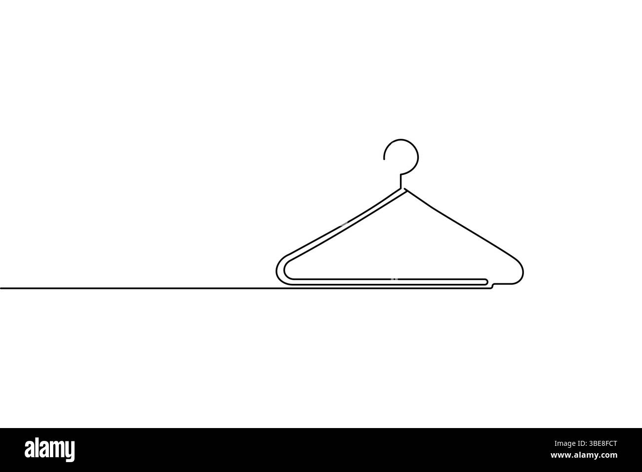 Clothes hangers continuous line drawing isolated on white background ...