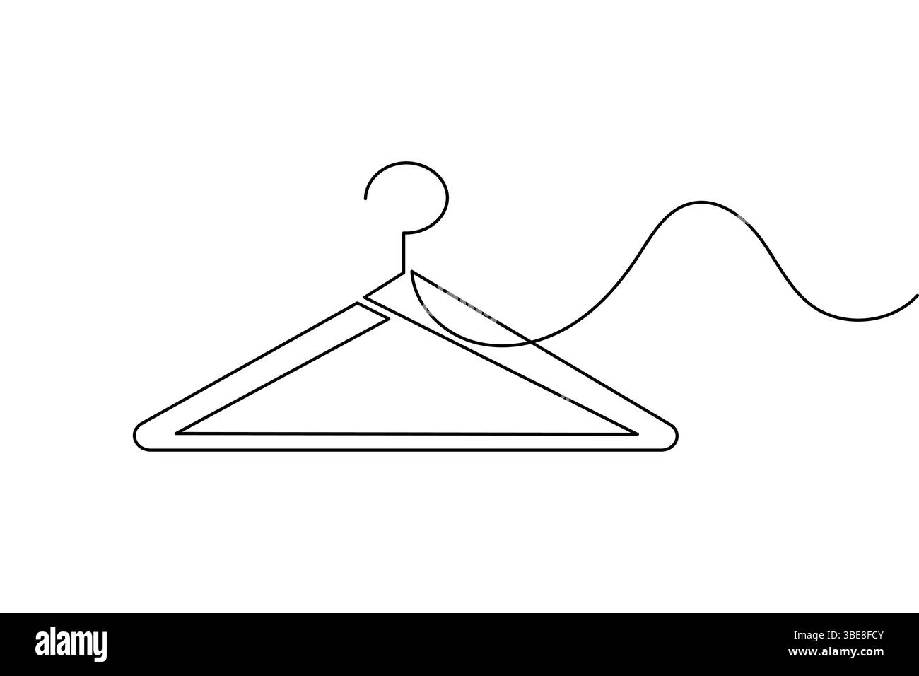 Clothes hangers continuous line drawing isolated on white background ...