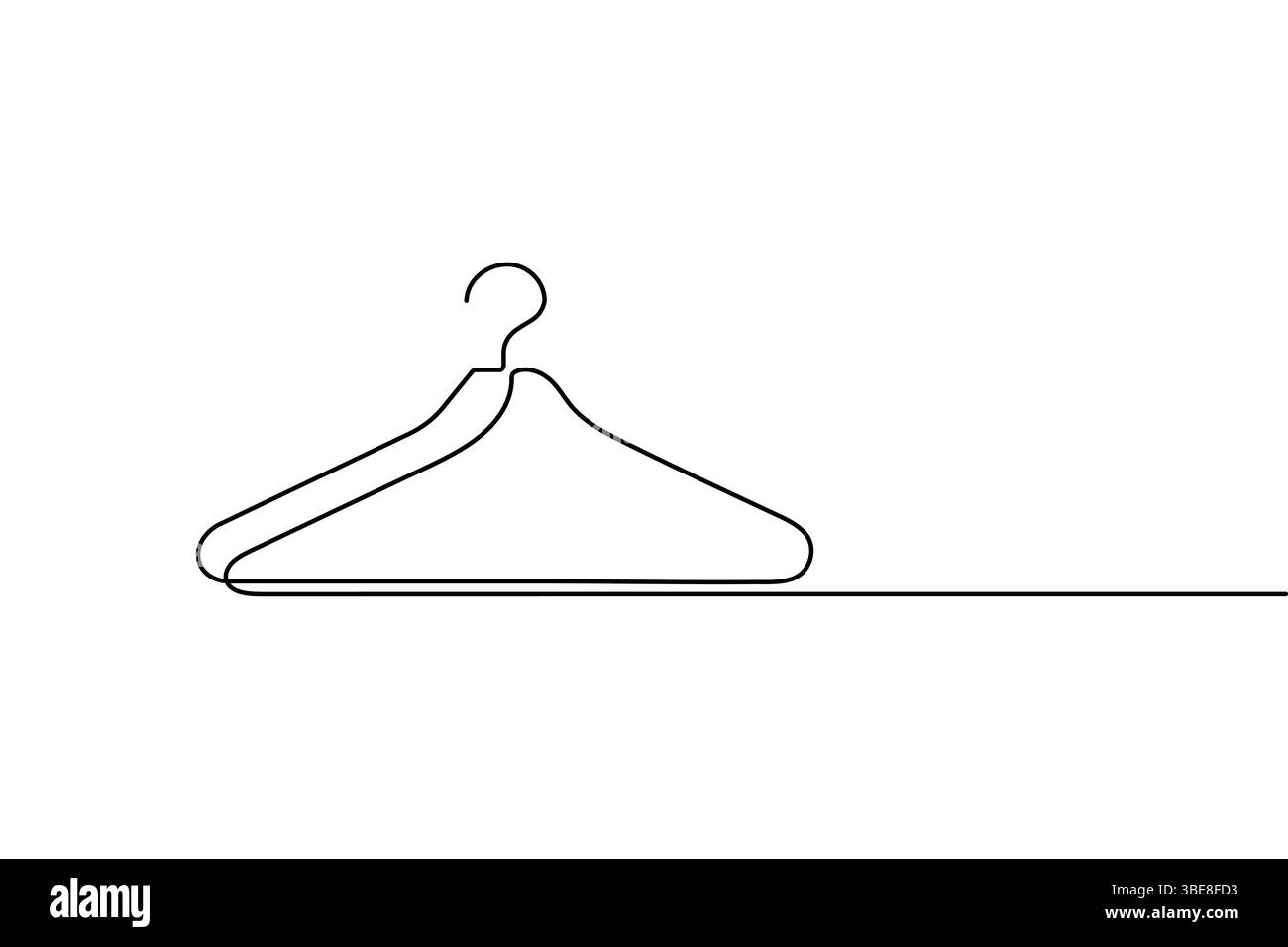 Clothes hangers continuous line drawing isolated on white background ...