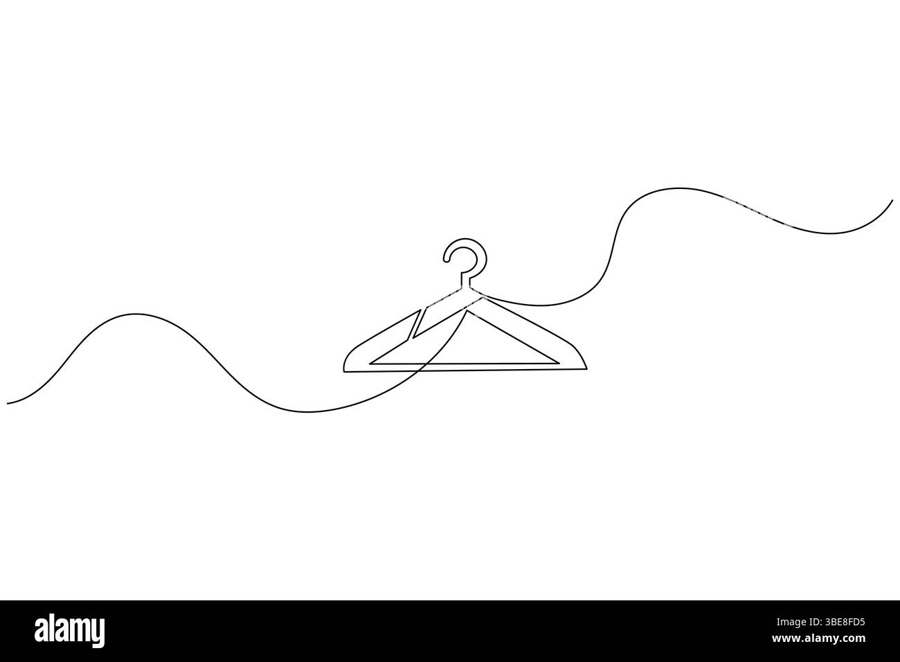 Clothes hangers continuous line drawing isolated on white background ...