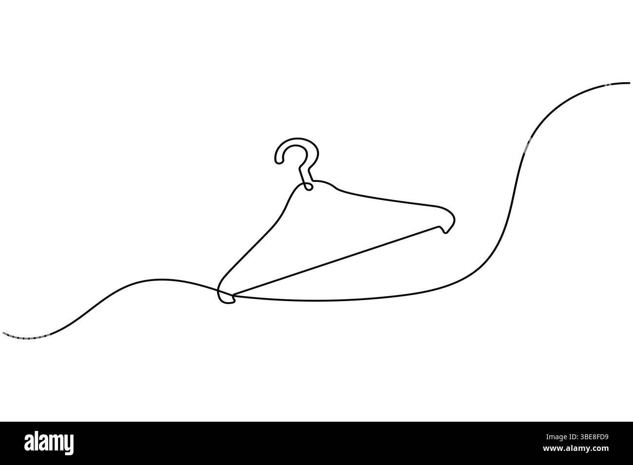 Clothes hangers continuous line drawing isolated on white background ...