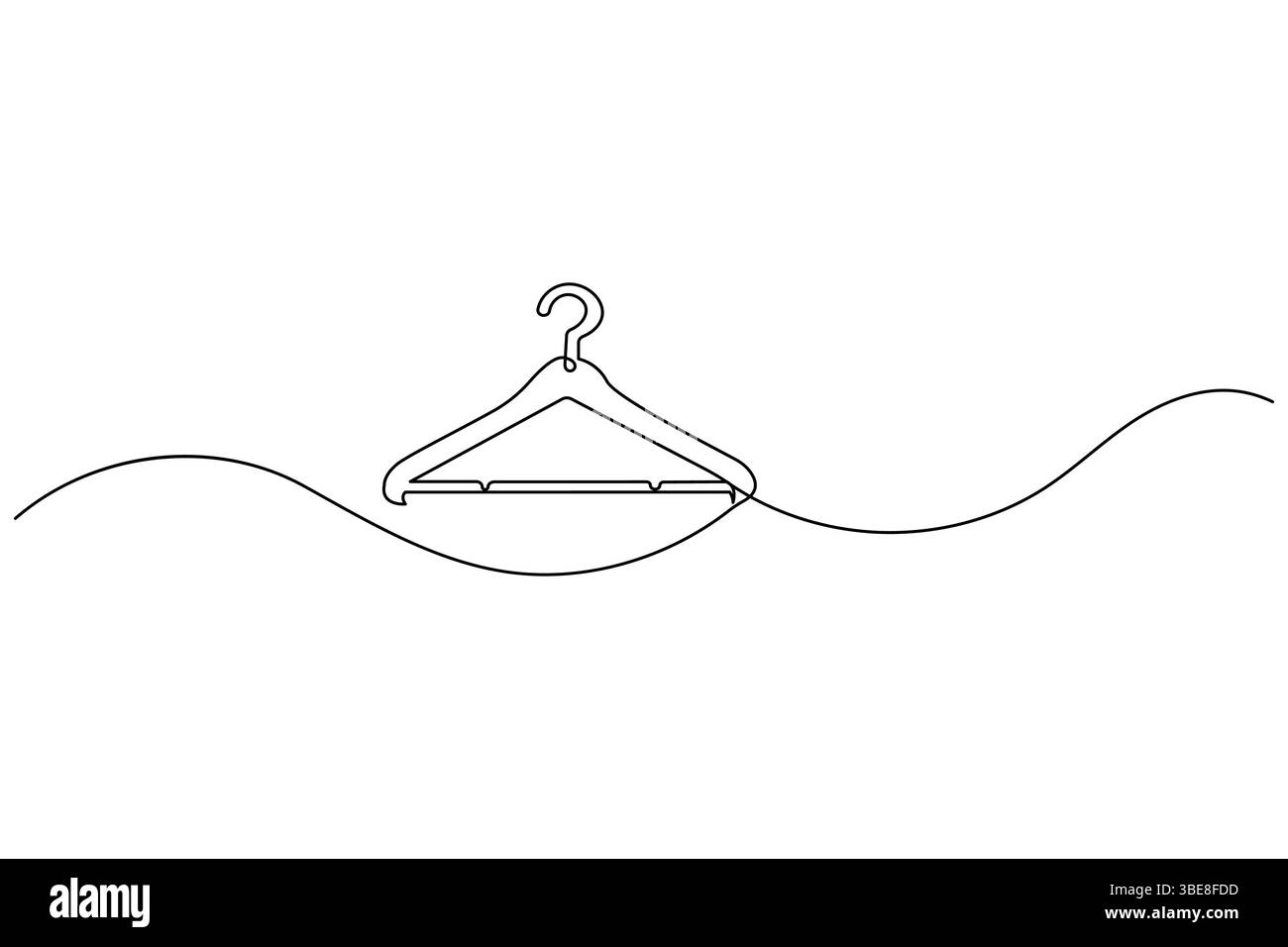 Clothes hangers continuous line drawing isolated on white background ...