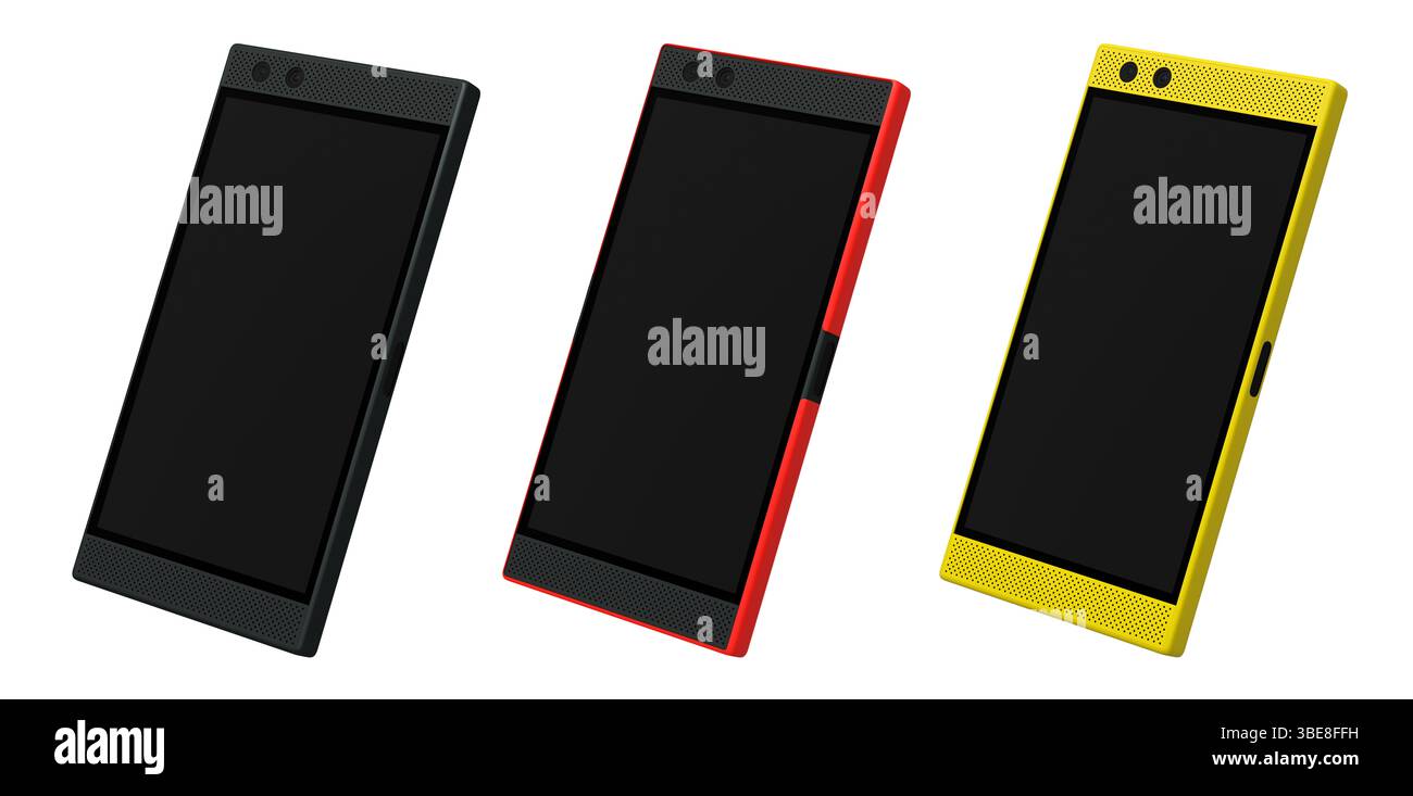 Collection of a modern smartphone's front and side views, ideal for ...