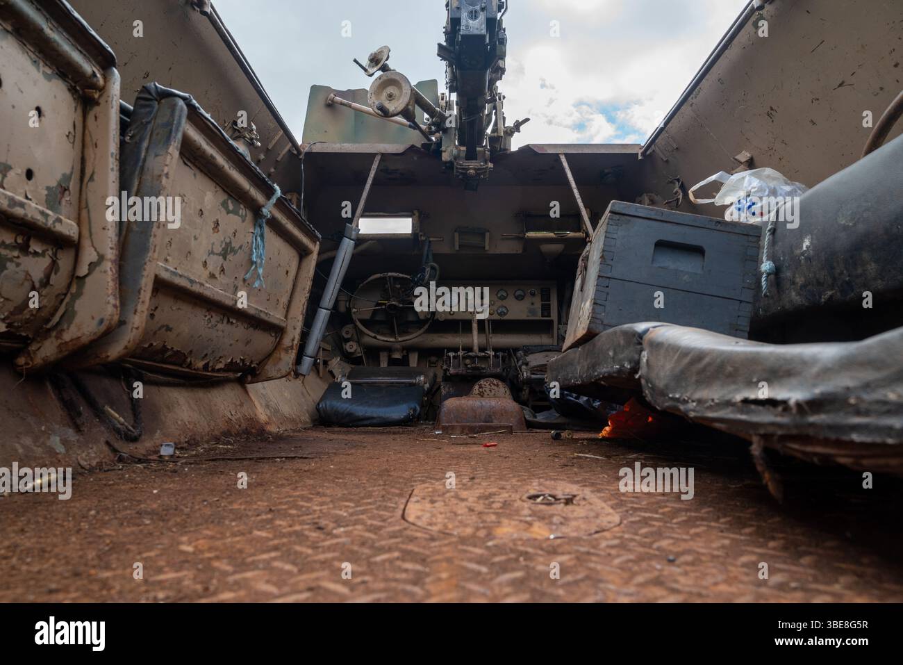 Interior of a German Sdkfz 251 with Pak 36 gun, more likely a post war ...