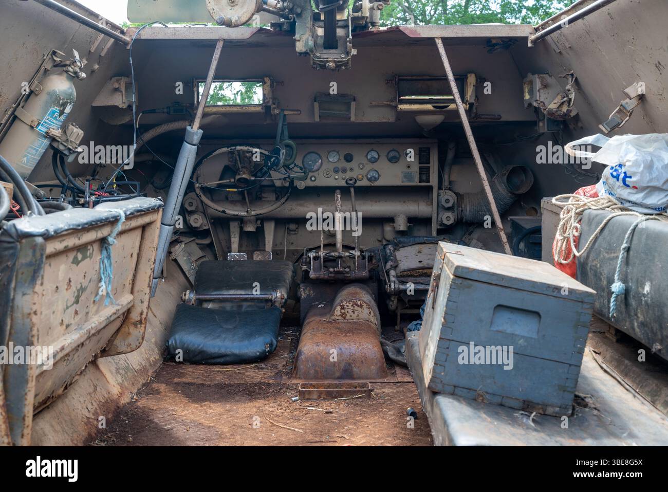 Interior of a German Sdkfz 251 with Pak 36 gun, more likely a post war ...