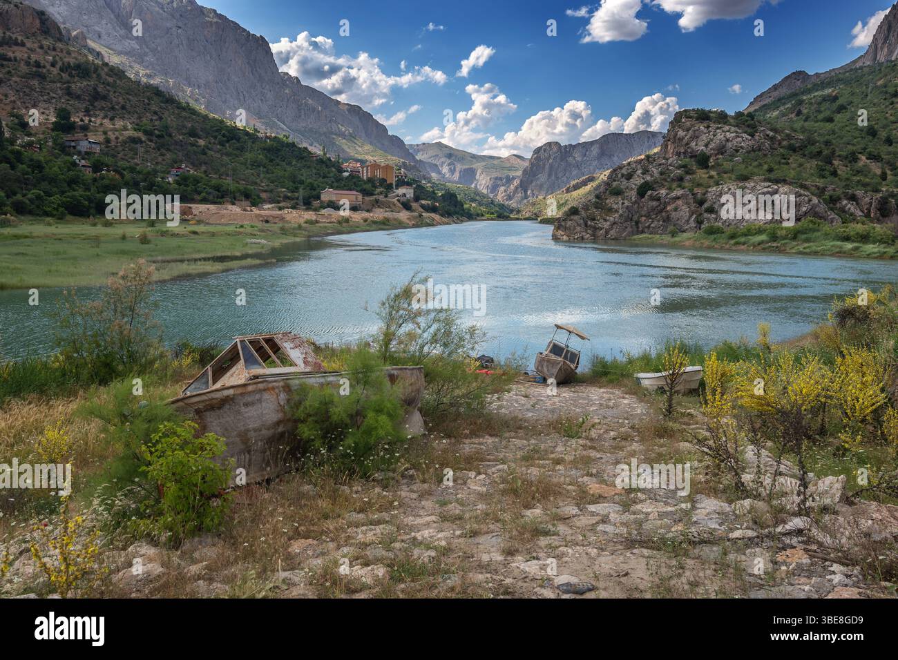 View of the Karasu River, one of the two most important branches of the ...