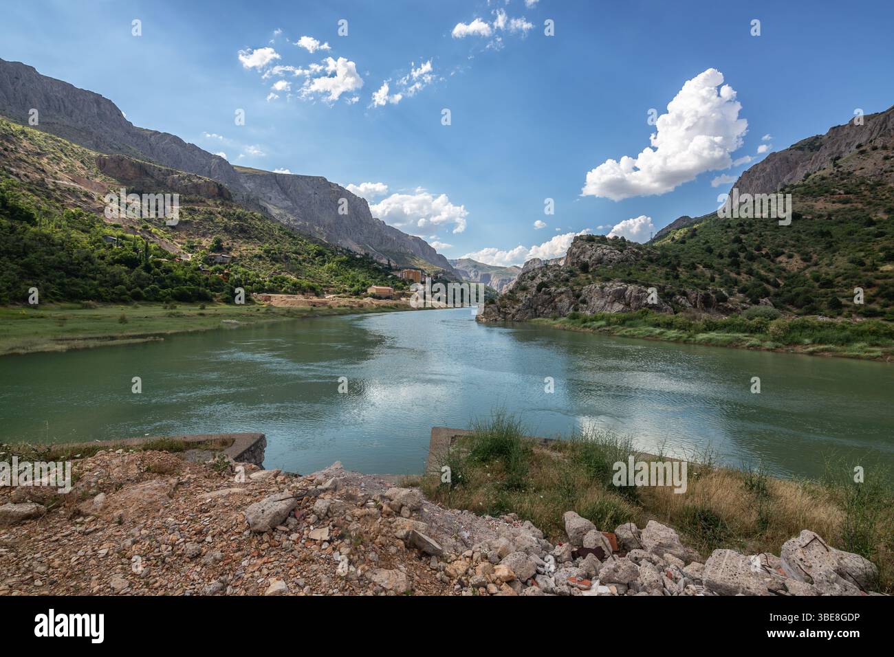 View of the Karasu River, one of the two most important branches of the ...