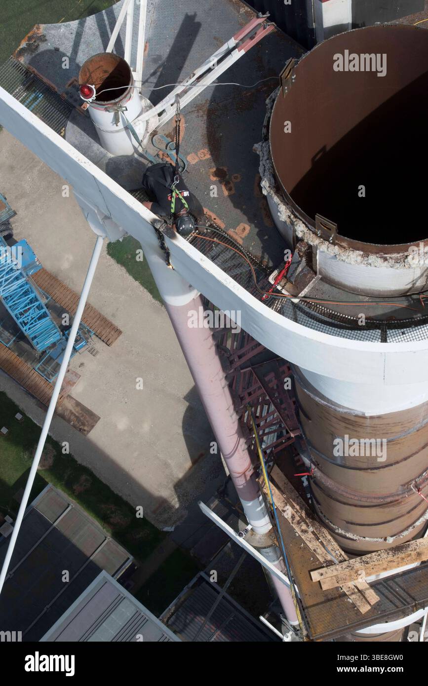 an Industrial climber or height worker working at great heights ...