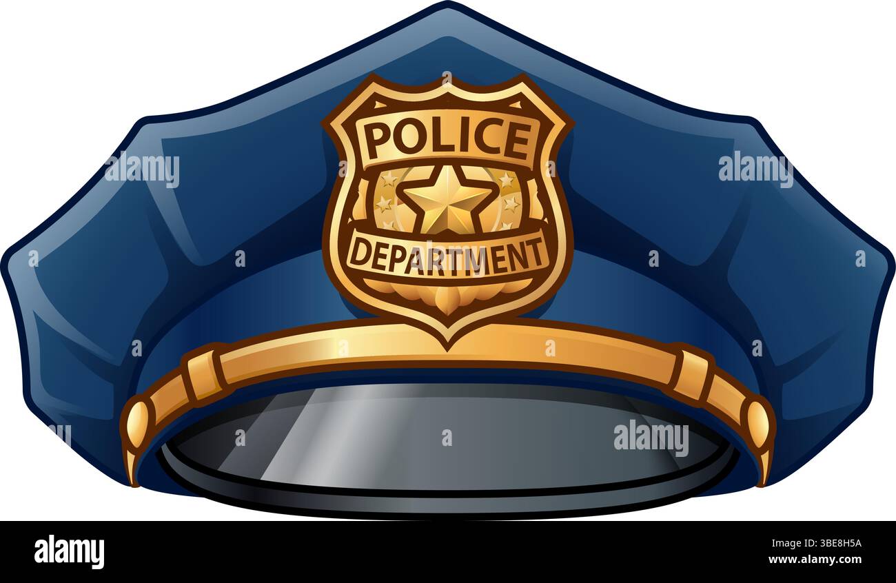 Police Man Policeman Cop Hat or Cap Cartoon Icon Stock Vector Image ...