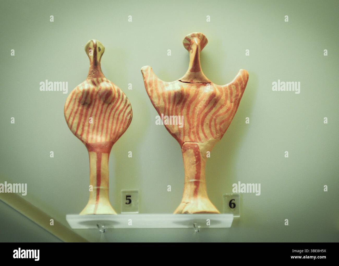 Figurines in the archeological museum of Mycenae in Peloponnese, Greece ...
