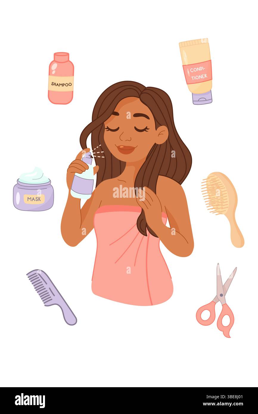 Shampoo hair mask comb Stock Vector Images - Alamy