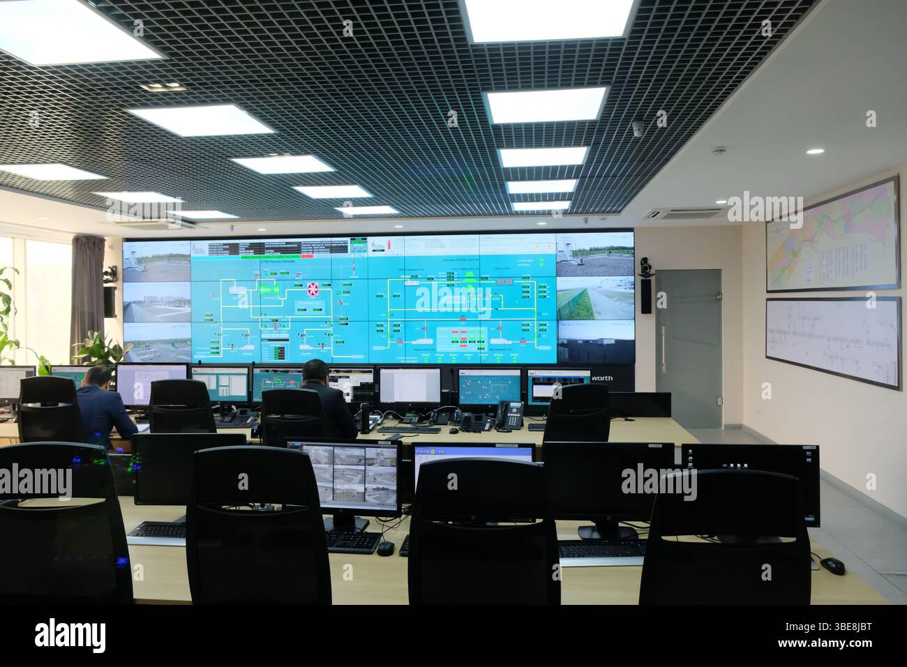 Gas network management department, with monitors and sensors Stock ...