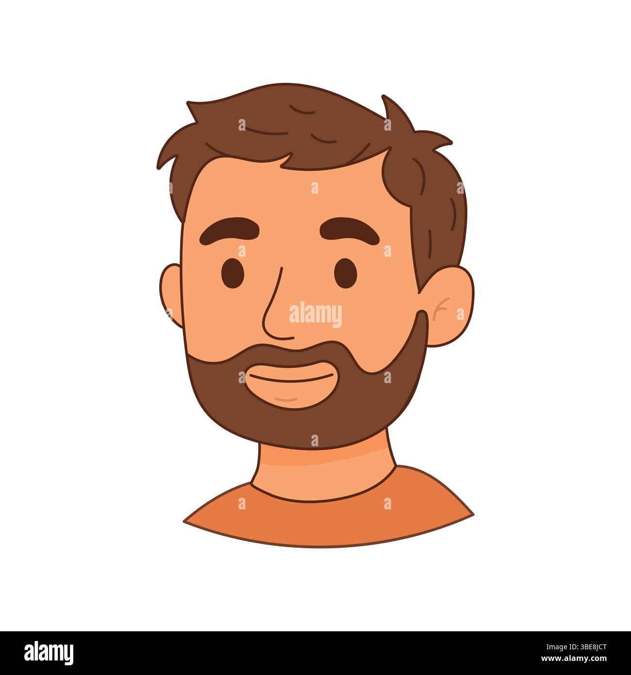 Cartoon image of a smiling man with full beard, representing grooming ...