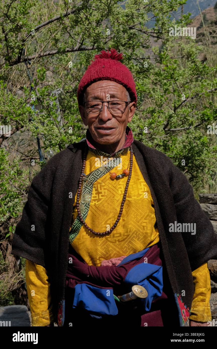 Tamang man on the Tamang Heritage Trail, Thuman, Nepal Stock Photo - Alamy