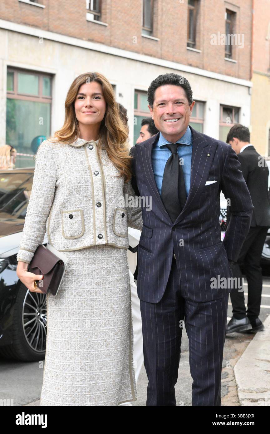 Matteo Marzotto and Nora Shkreli is seen at Dior Cruise 2026 at Villa ...