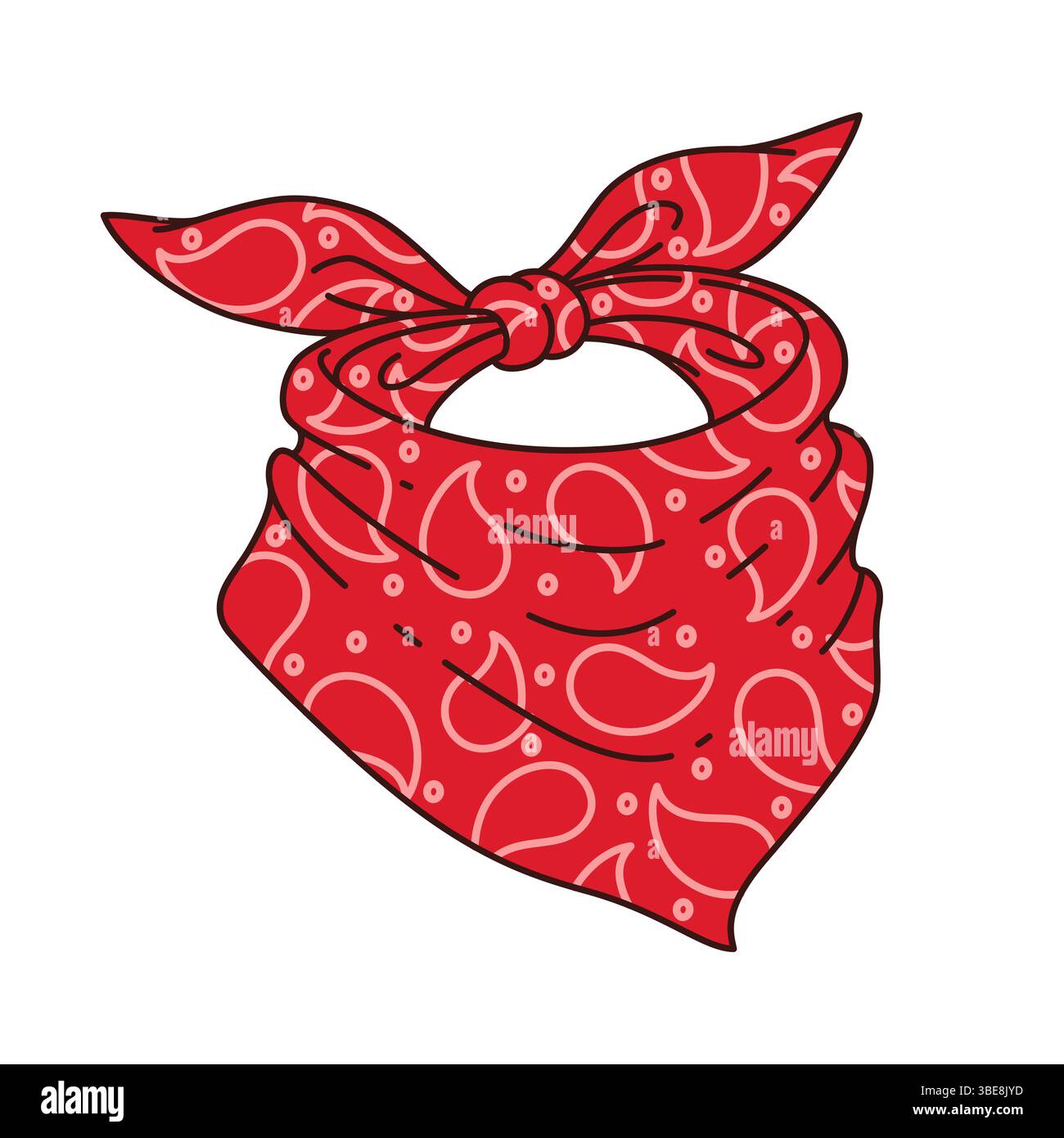 Cartoon groovy bandit bandana, wild west western cowboy scarf featuring ...