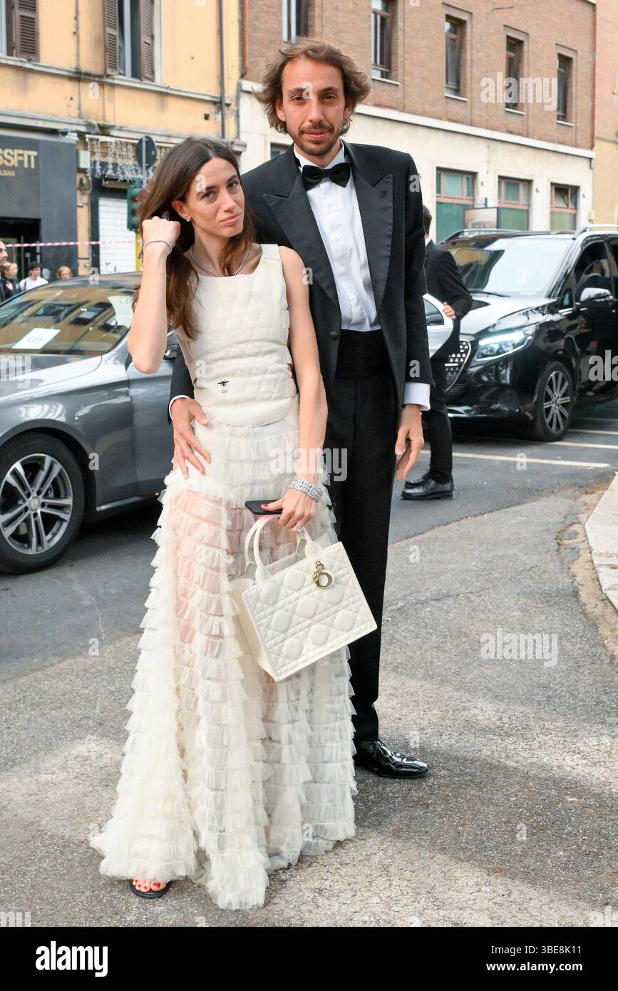 Virginia Valsecchi and Dario Martelli Costa Luperini is seen at Dior ...