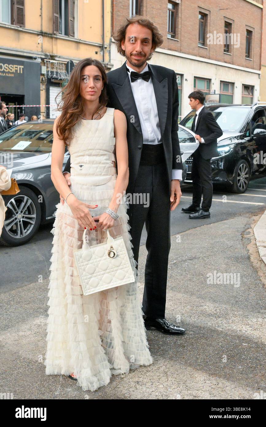 Virginia Valsecchi and Dario Martelli Costa Luperini is seen at Dior ...