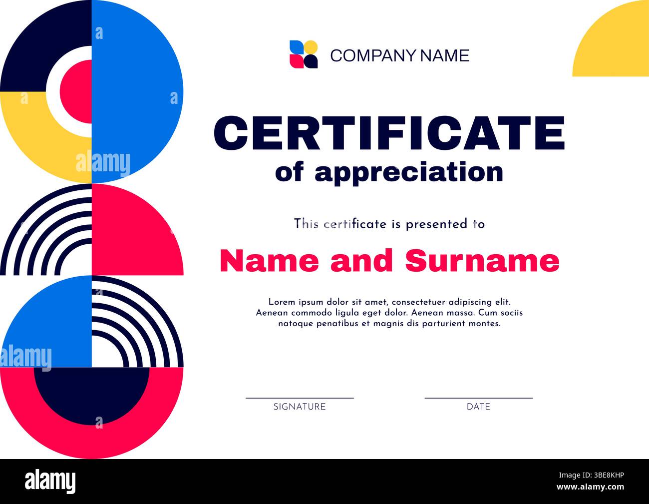Business certificate template with geometric abstract background ...