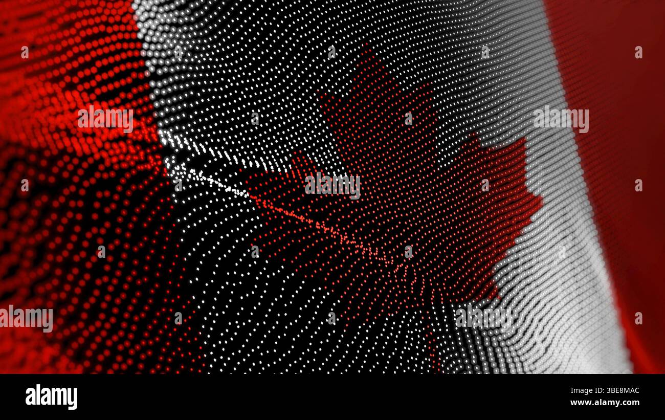 Canada digital technology flag cyber background. Canadian banner ...