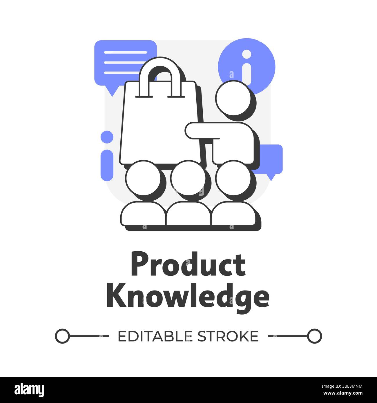 Product knowledge flat outline concept icon Stock Vector Image & Art ...