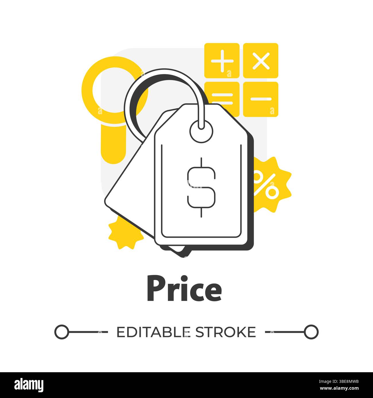 Price flat outline concept icon Stock Vector Image & Art - Alamy