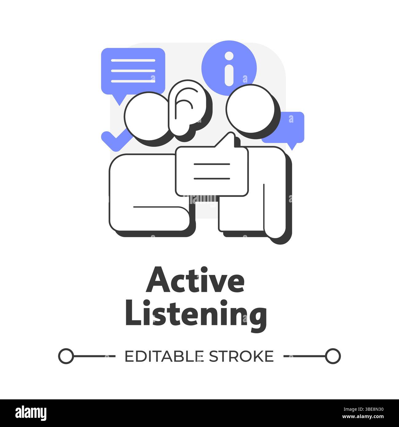 Active listening flat outline concept icon Stock Vector Image & Art - Alamy