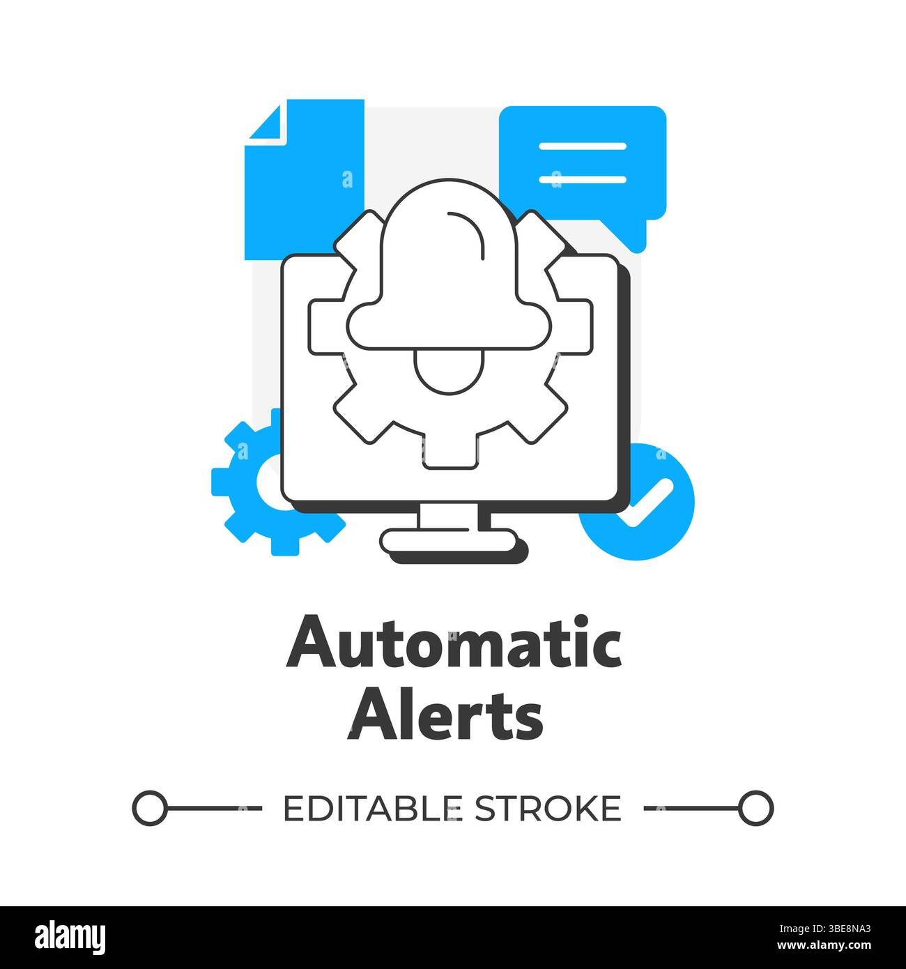 Automatic alerts flat outline concept icon Stock Vector Image & Art - Alamy