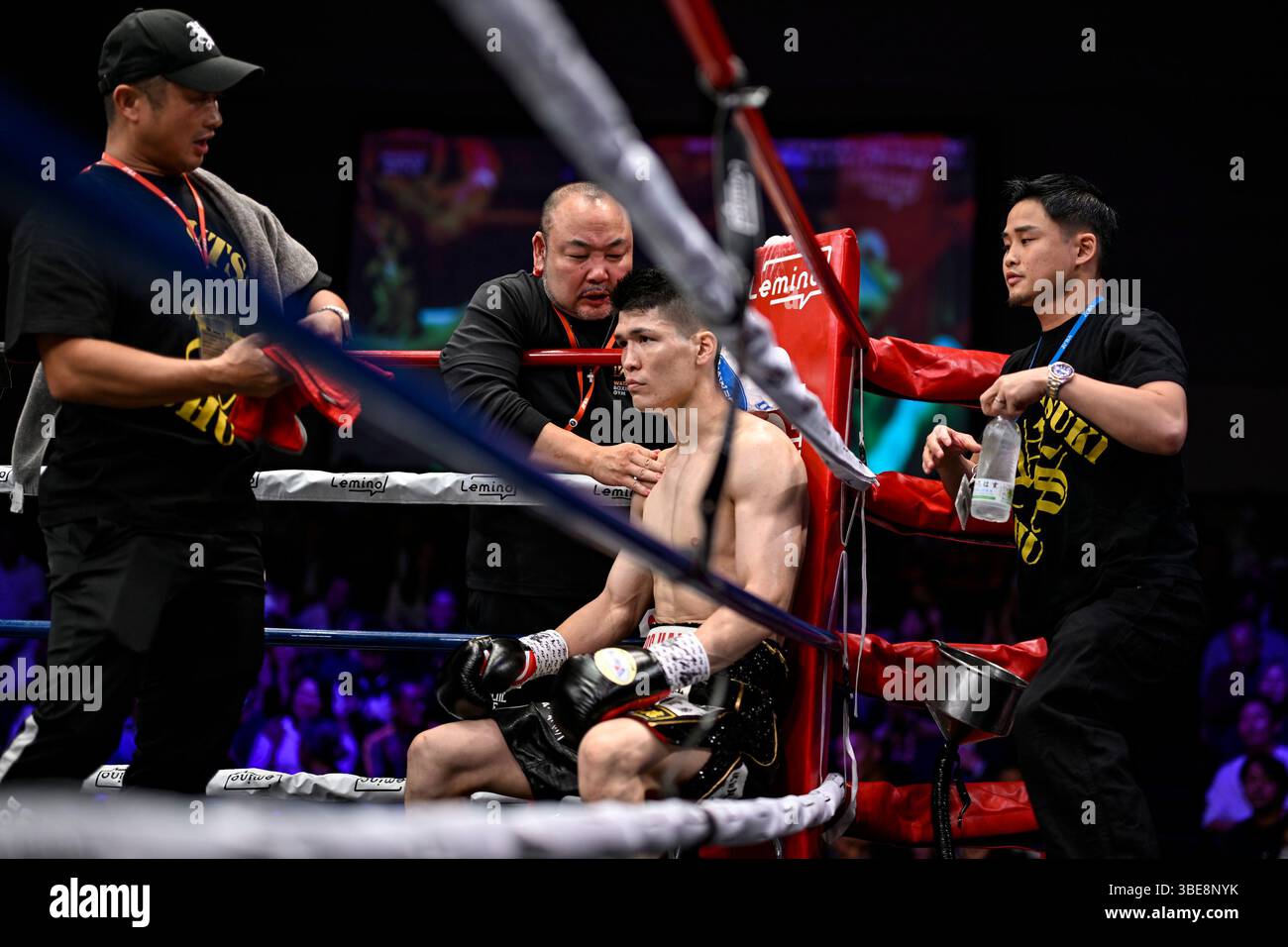 Champion Shu Utsuki during the OPBF and WBO Asia Pacific lightweight titles boxing bout at ...