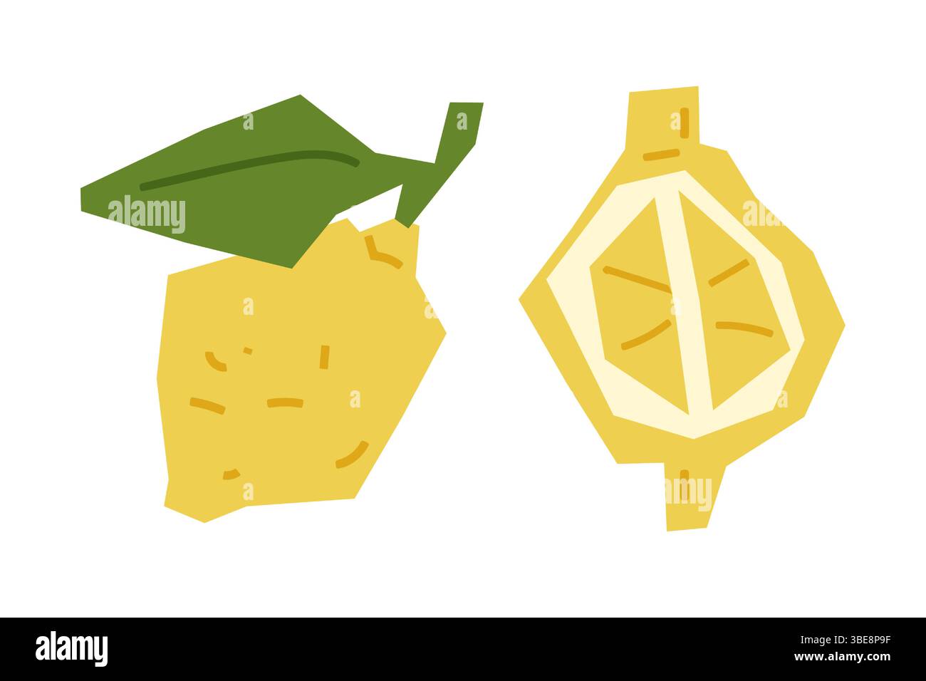 Flat Cartoon Lemon Slice Illustration Stock Vector Image & Art - Alamy