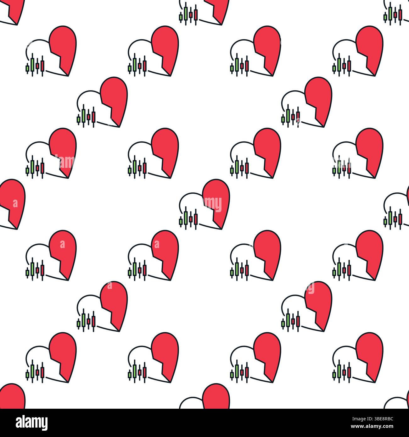 Candlestick Pattern and Broken Heart vector I Hate Trading concept ...