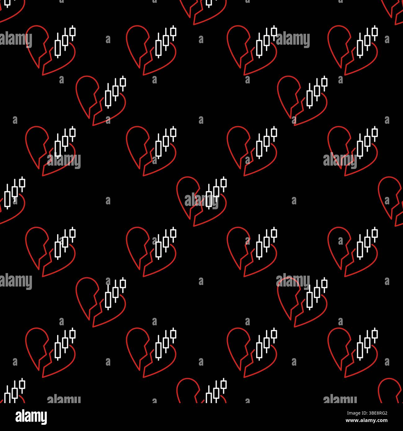 Financial Chart and Broken Heart vector I Don't Like Trading concept ...