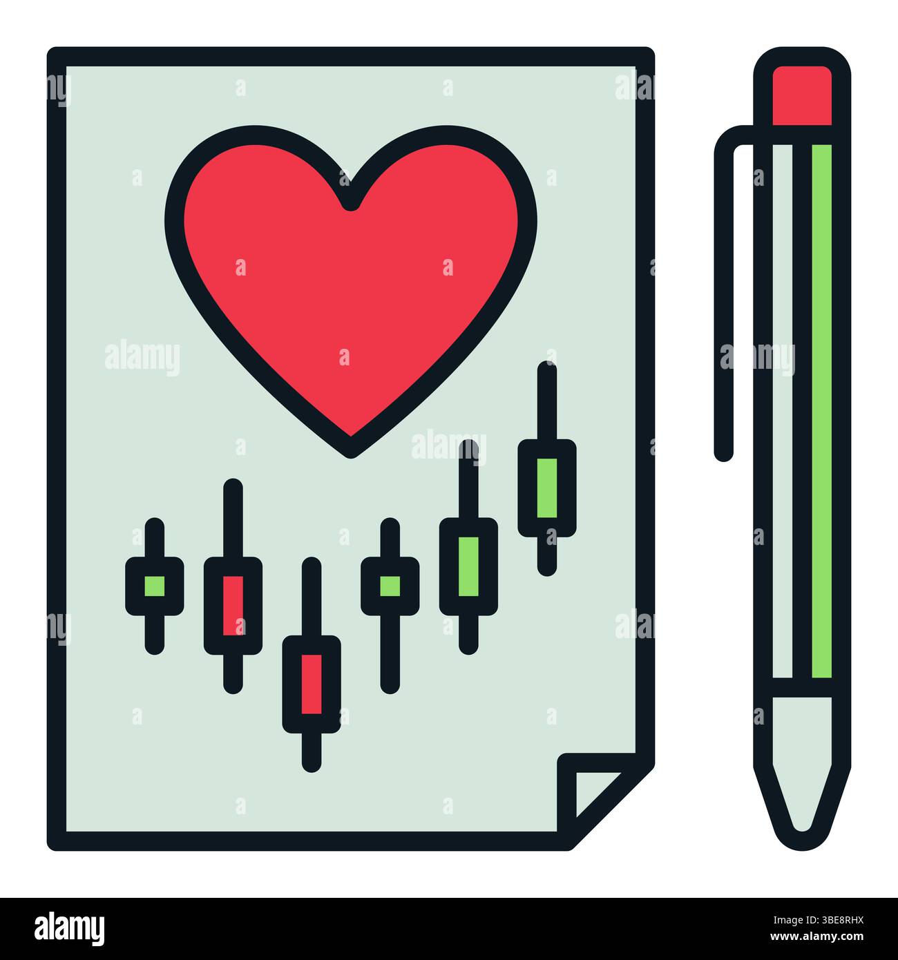 Document red heart investment Stock Vector Images - Alamy
