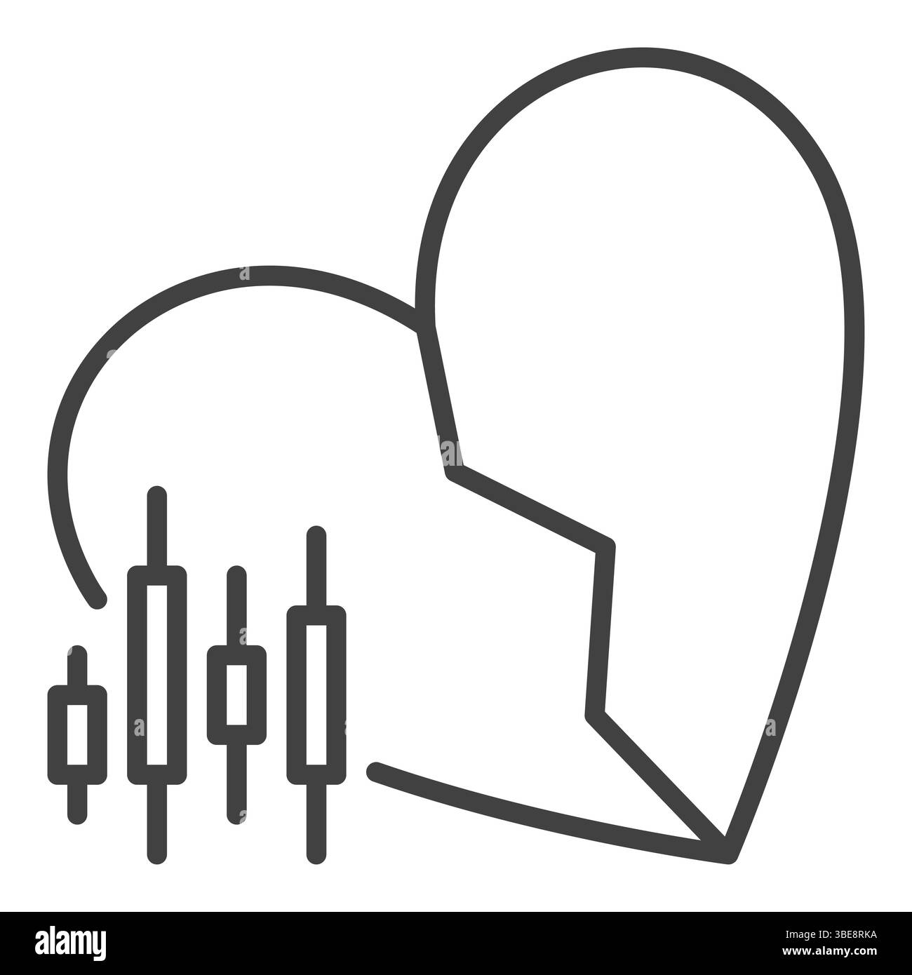 Broken Heart with Candlestick Pattern vector I Hate Trading concept ...
