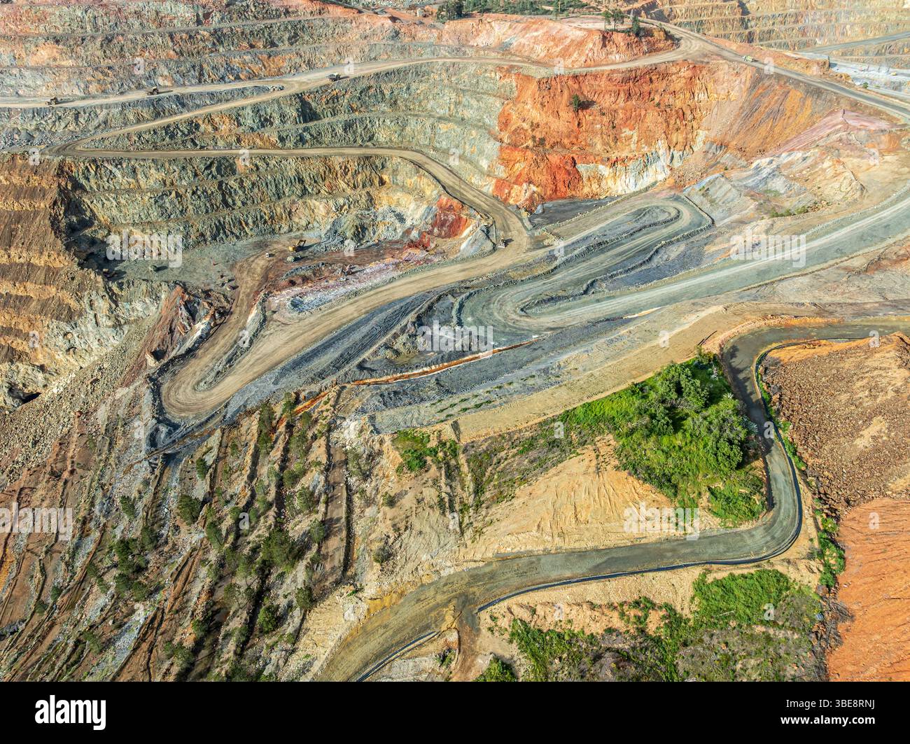 Aerial view of Corta Atalaya open pit mine, copper mine, Rio Tinto ...