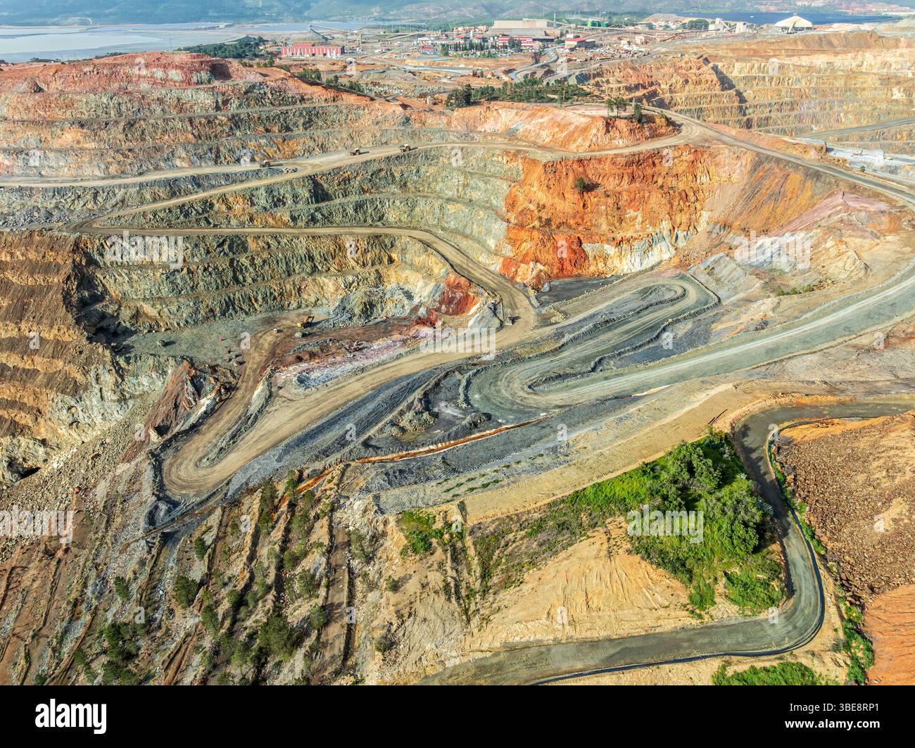 Aerial view of Corta Atalaya open pit mine, copper mine, Rio Tinto ...