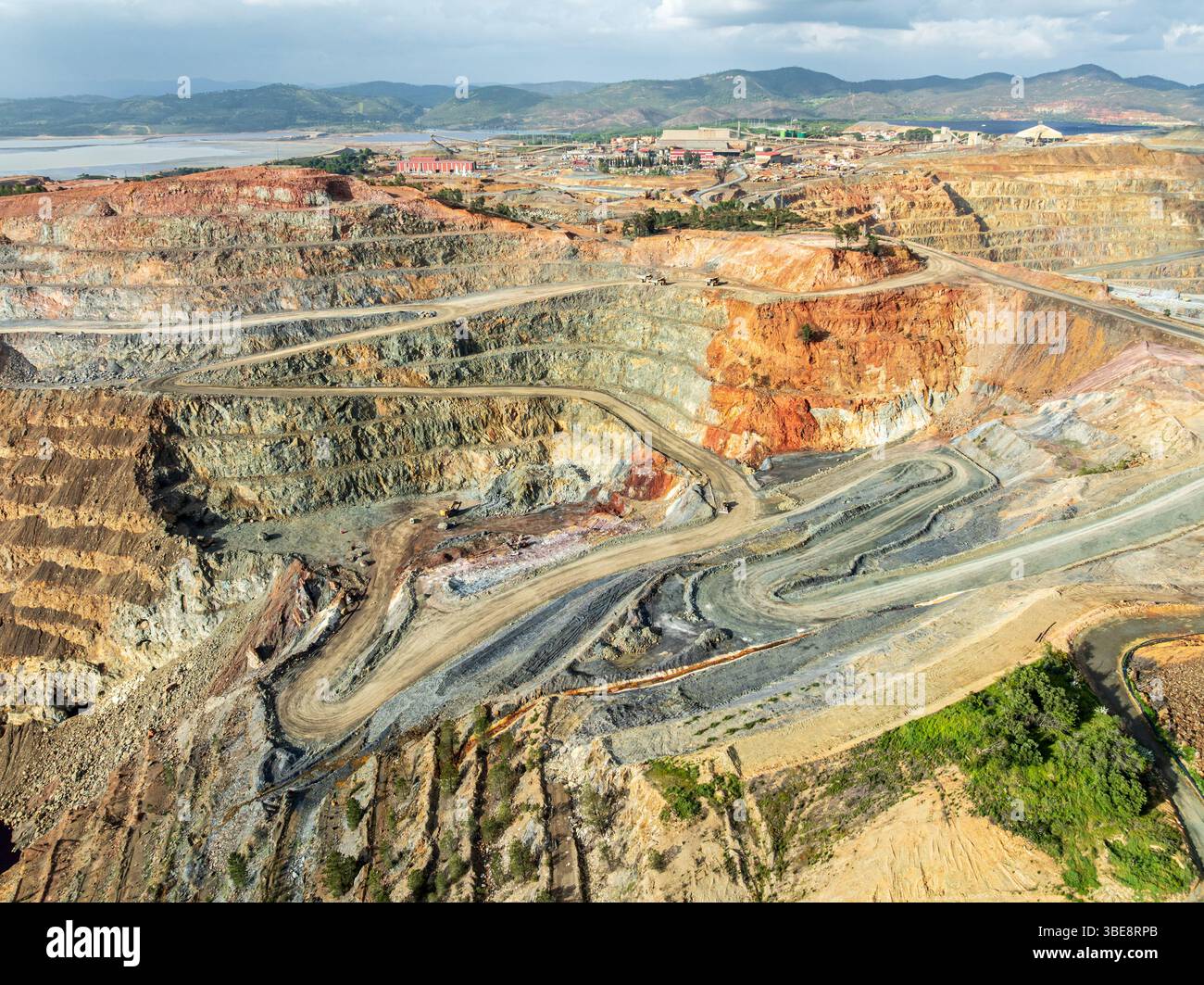 Aerial view of Corta Atalaya open pit mine, copper mine, Rio Tinto ...