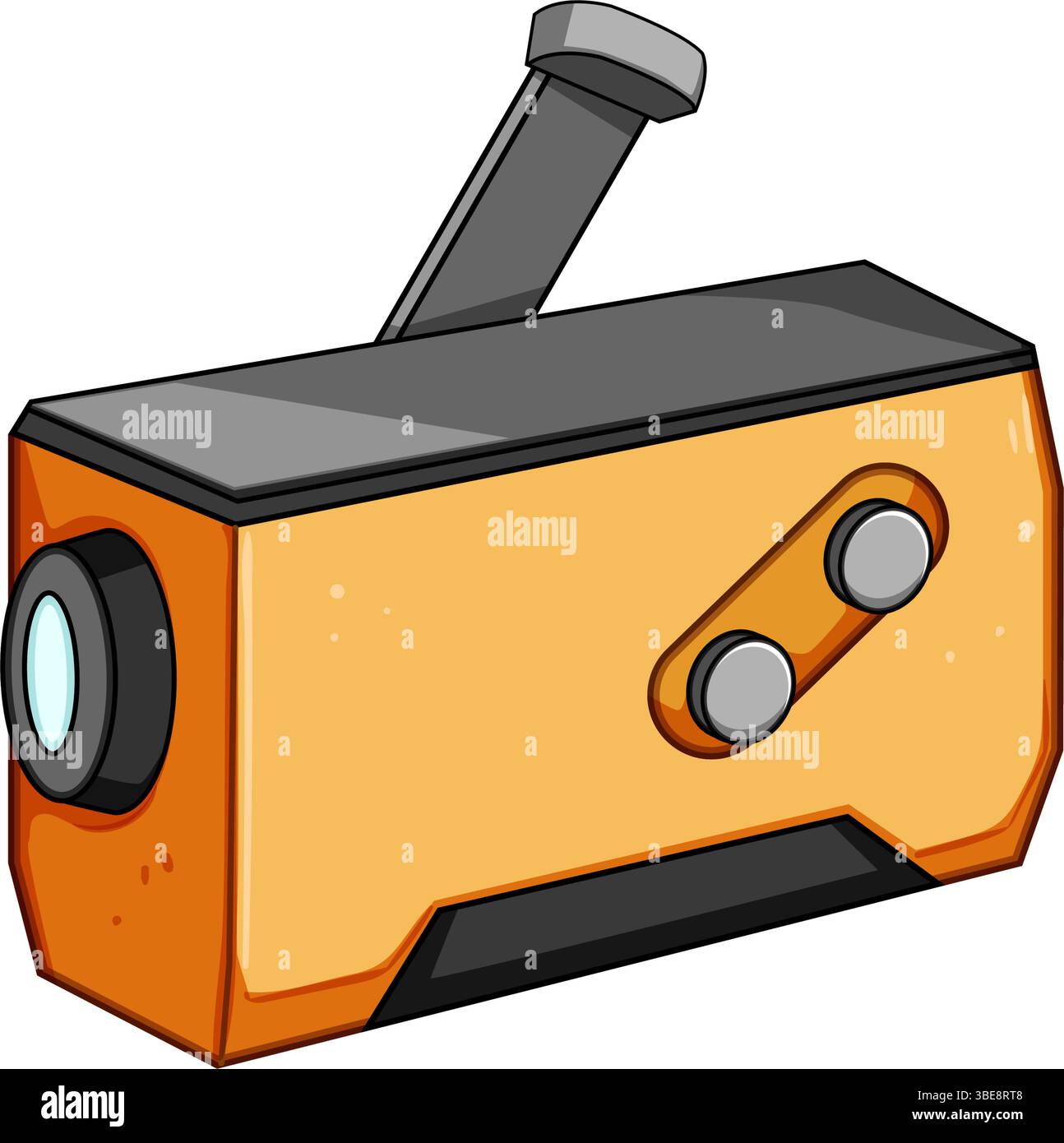 crystal hand crank flashlight cartoon vector illustration Stock Vector ...