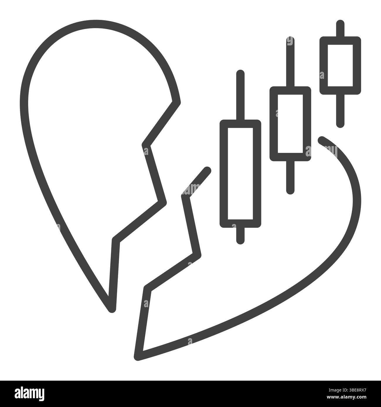 Financial Chart and Broken Heart vector I Don't Like Trading concept ...