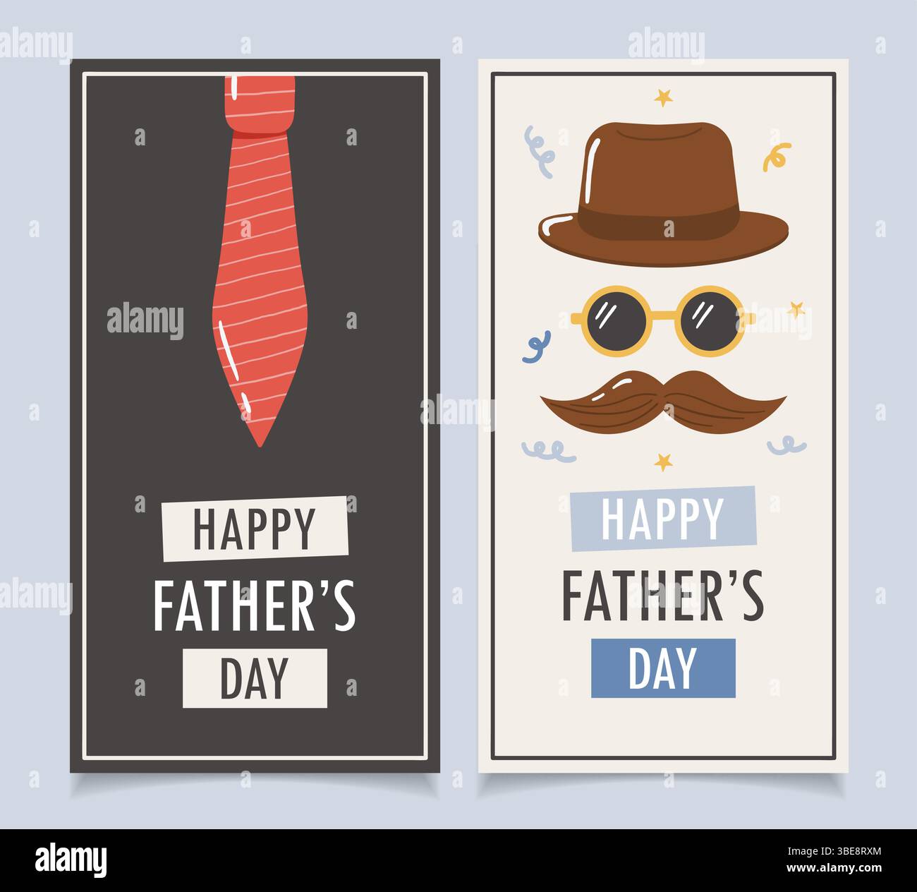 Father day elements collection. Design for posters, banner, greeting ...
