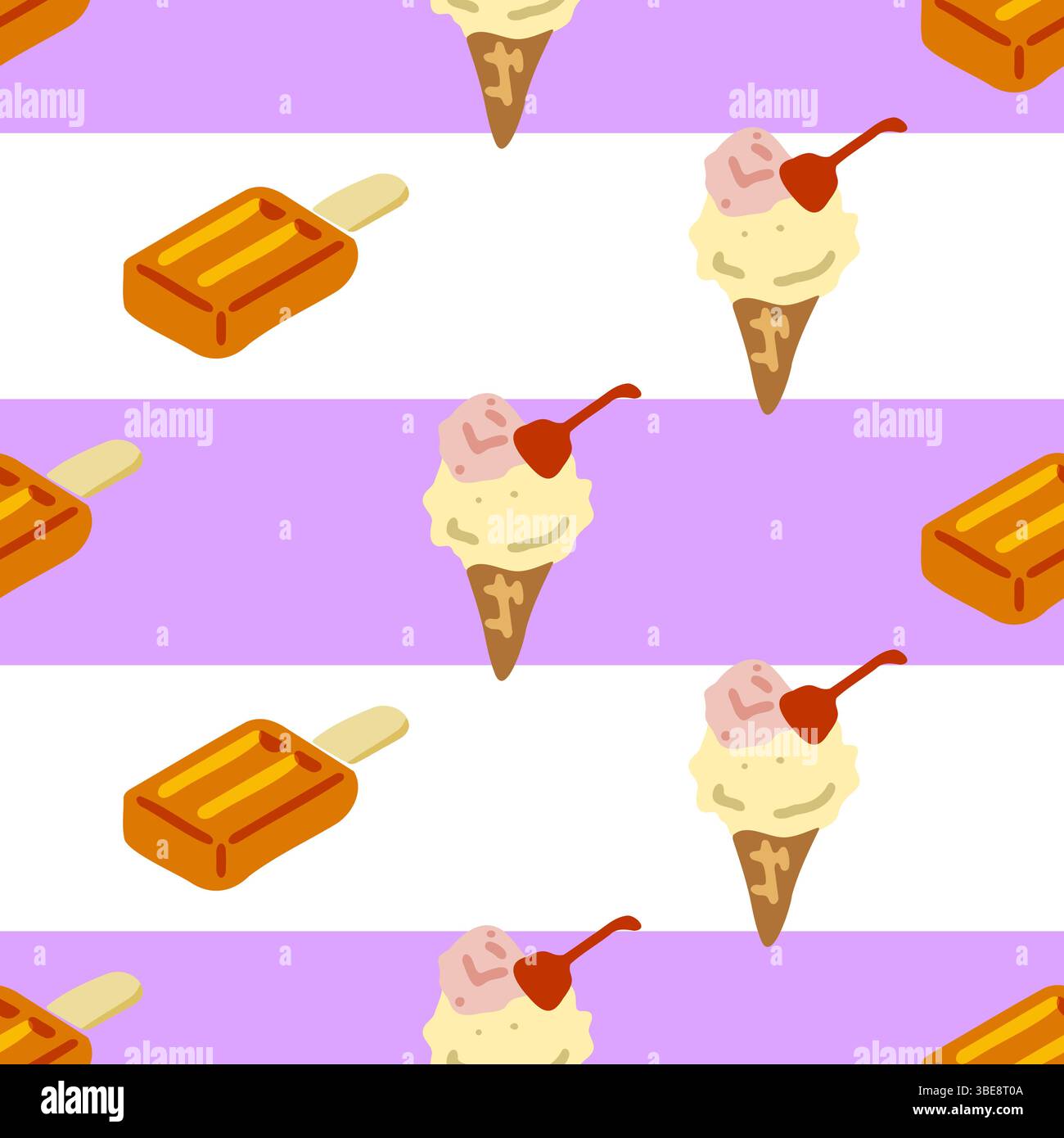 Seamless Ice Cream Pattern Design Stock Vector Image & Art - Alamy