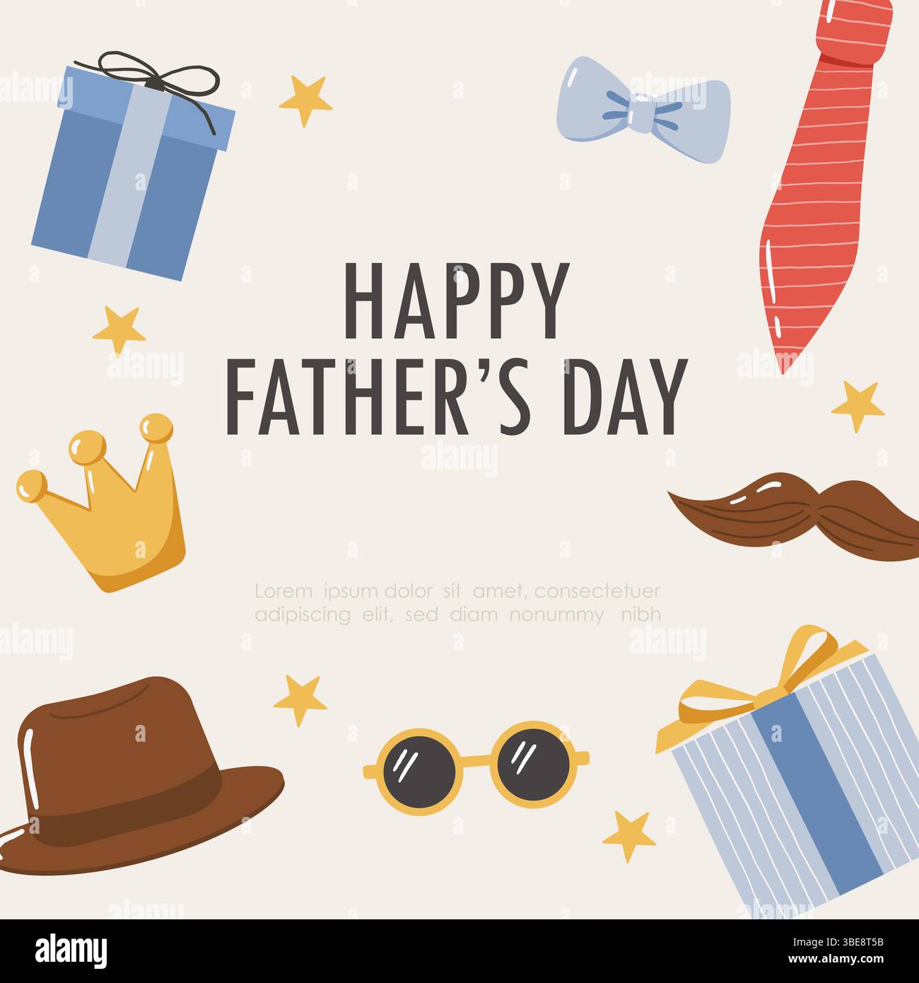 Father day elements collection. Design for posters, banner, greeting ...
