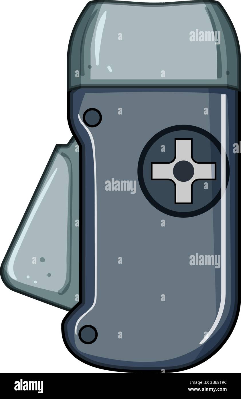 bordeaux hand crank flashlight cartoon vector illustration Stock Vector ...