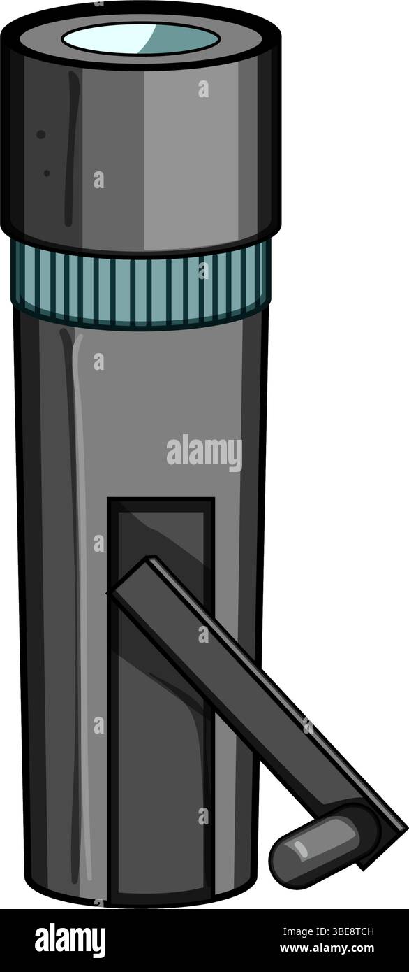 stemware hand crank flashlight cartoon vector illustration Stock Vector ...