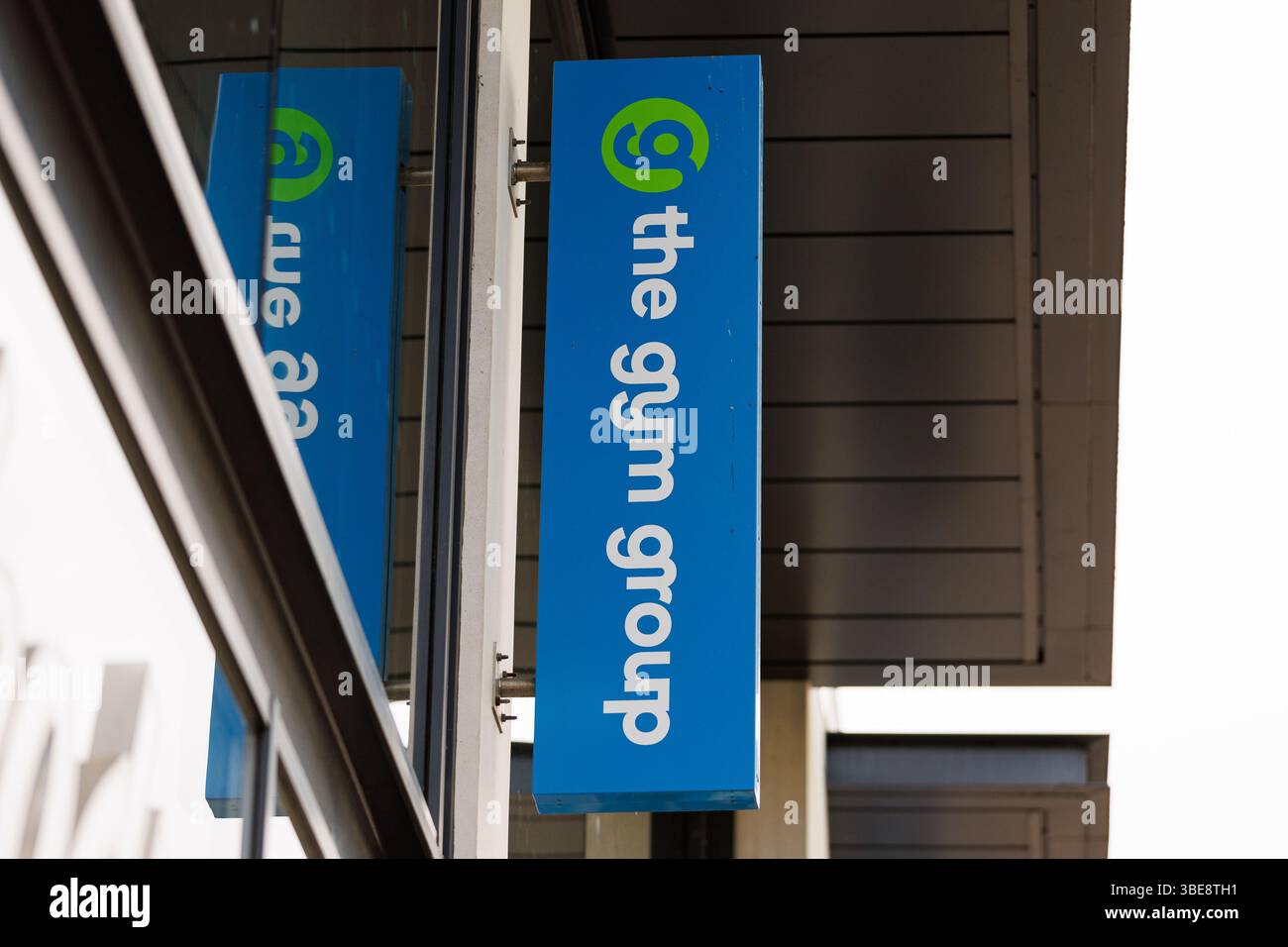 The Gym Group logo, The Gym Group sign, UK gym chain Stock Photo - Alamy