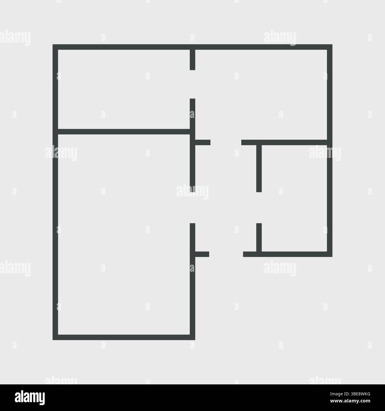 Floorplan simple icon room flat apartment line drawing, floor plan ...
